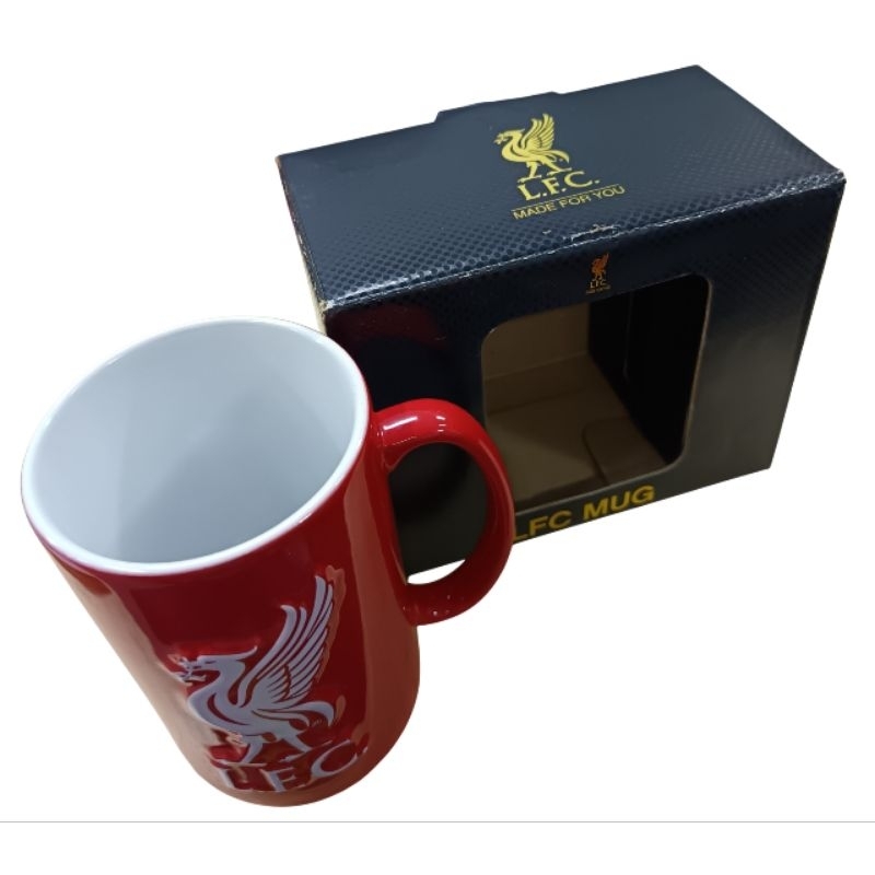 LIVERPOOL FC TEA TUB MUG - RED MUG WITH WHITE LIVERBIRD - LARGE MUG ...