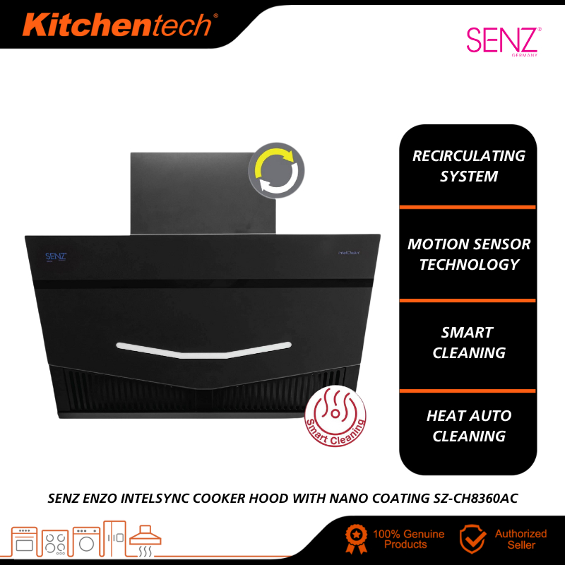 SENZ ENZO IntelSync Cooker Hood SZ-CH8360AC Nano Coating Glass Panel ...