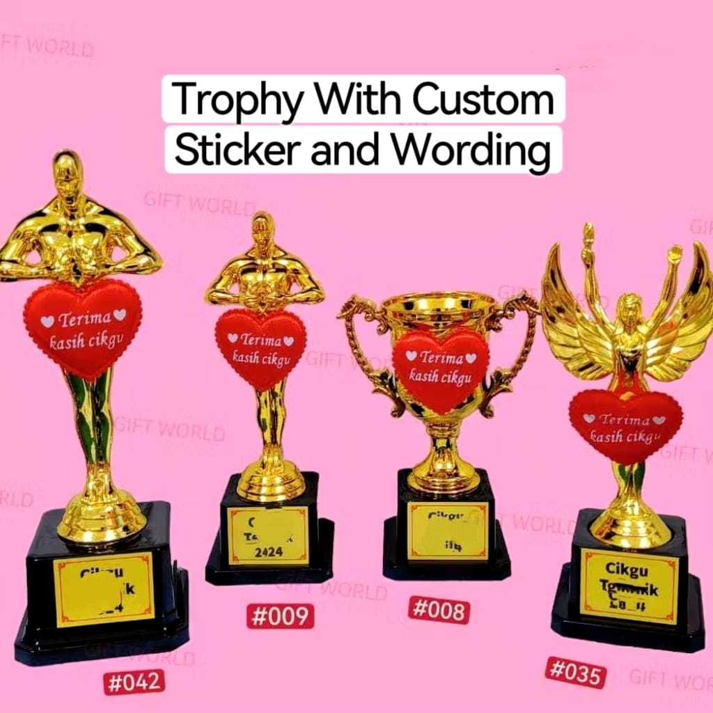 [ Custom Trophy ] with Custom made Name N Wording - ** MALAYSIA READY ...