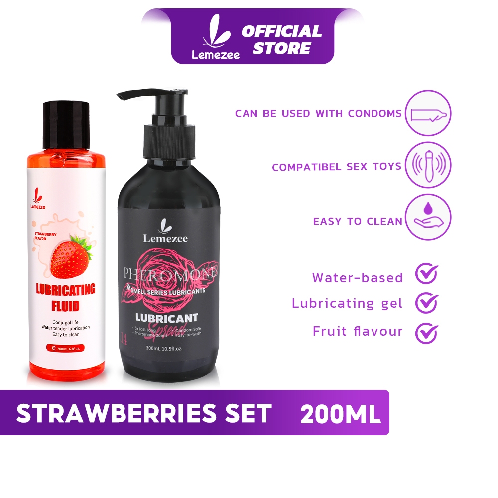 Lemezee strawberry Lubricant Gel Lube + Pheromones Water Soluble Massage Gel | Shopee Malaysia
