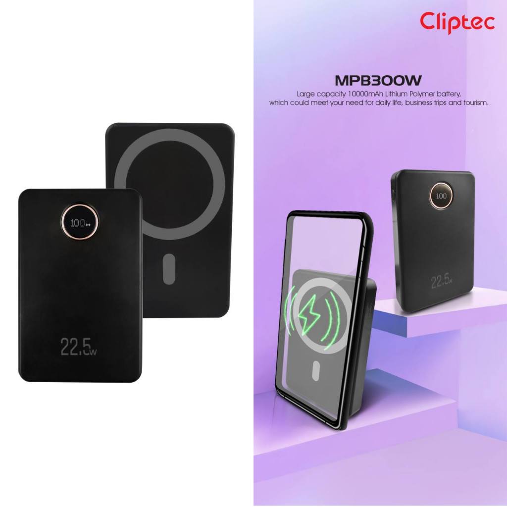 CLIPTEC MPB300W 22.5W+PD20W 15W WIRELESS MAGNETIC FAST CHARGING ...