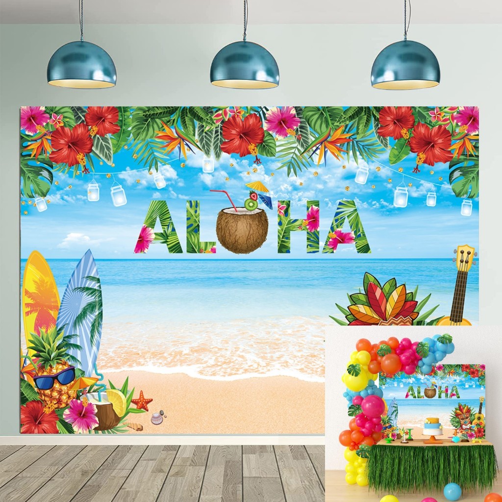 【Ready Stock】Summer Tropical Palm Leaves Backdrop Hawaiian Theme Party ...