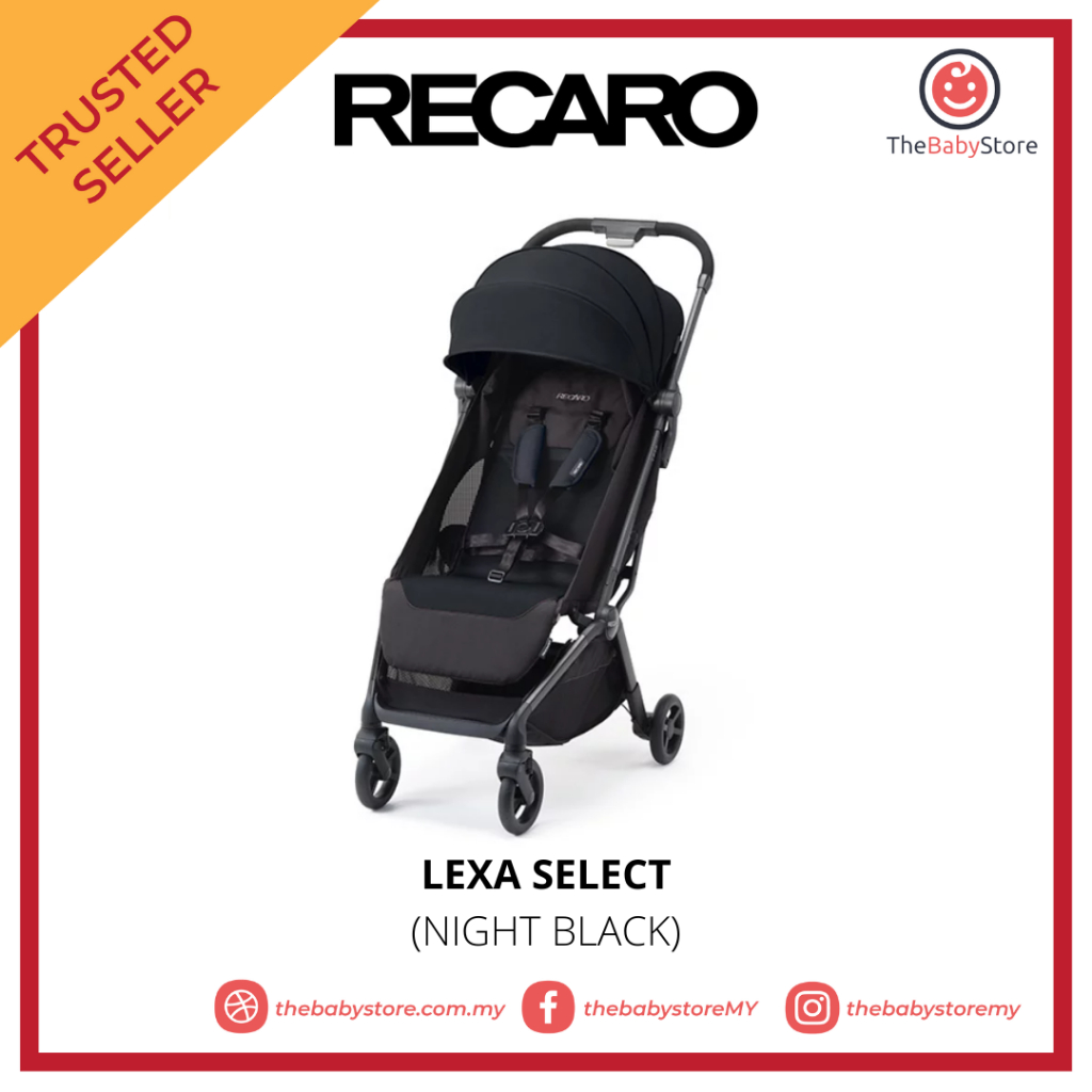 Recaro Lexa Select Baby Stroller up to 22kg Cabin Size - Night Black ...