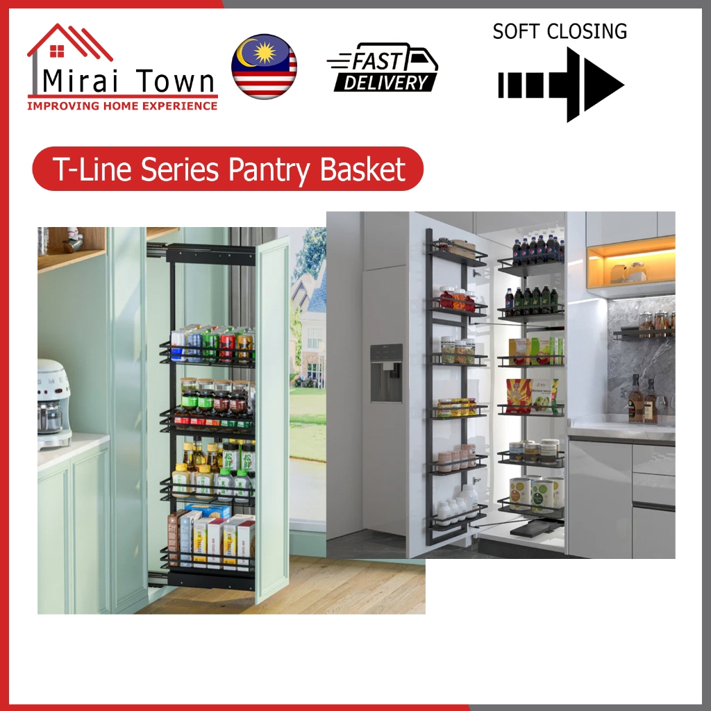 Mirai Tall Unit Pantry Kitchen Basket T-Line Series Kitchen Cabinet ...