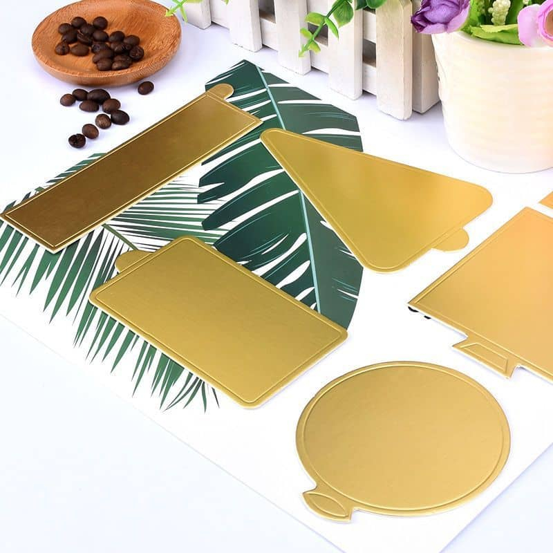 [READY STOCK] Disposable Gold Cake Board Cake Tray/ Dessert Tray/ Food ...