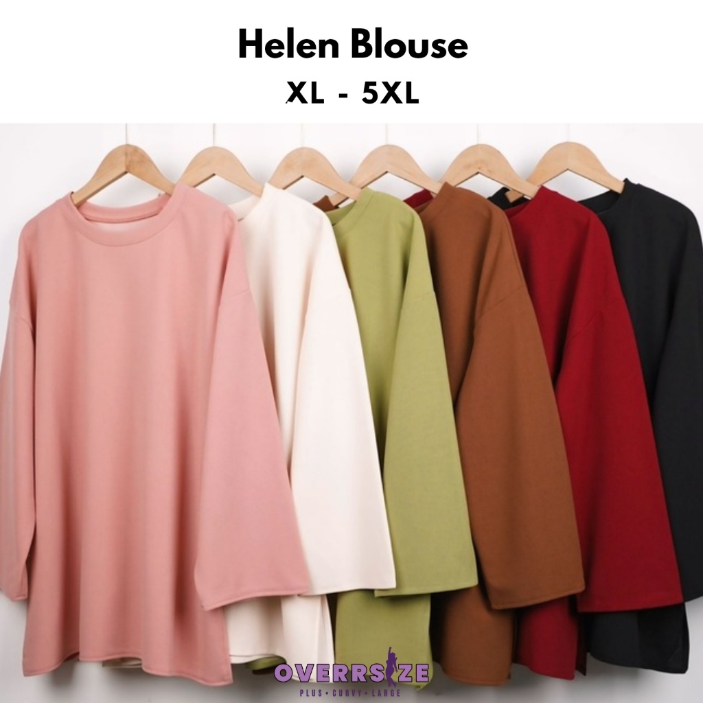 OVERRSIZE XL(42/44)-5XL(58/60) Plus Size Helen Plain Woman Muslimah ...