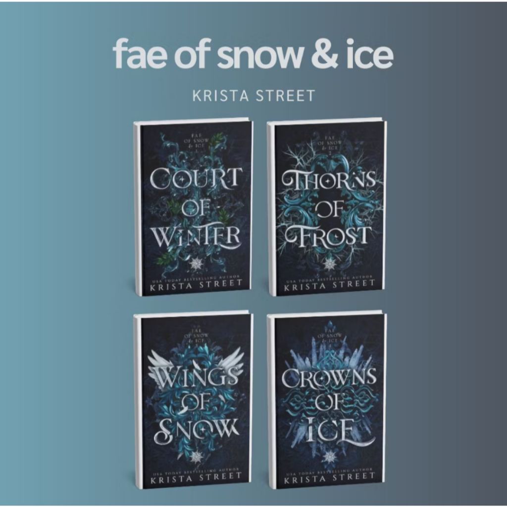 SET fae of snow & ice series by krista street a court of winter thorns of frost wings of snow ...