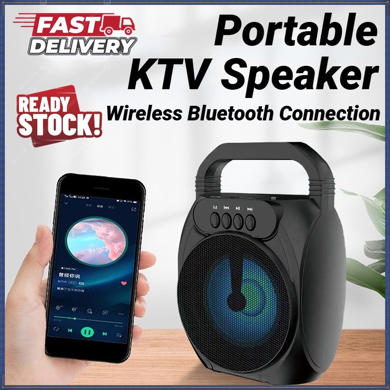 COD Portable USB Bluetooth KTV Speaker Mini Super Bass Audio Home Party ...