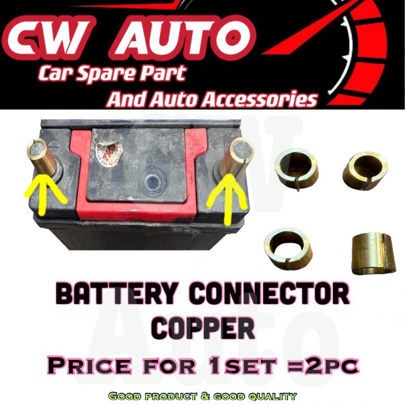 (100% COPPER) Battery Terminal Adapter Battery Terminal Adapter Kepala ...