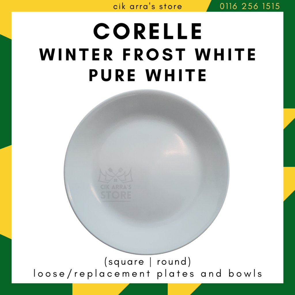 Corelle Winter Frost White Pure Plain White Loose Replacement Plate ...