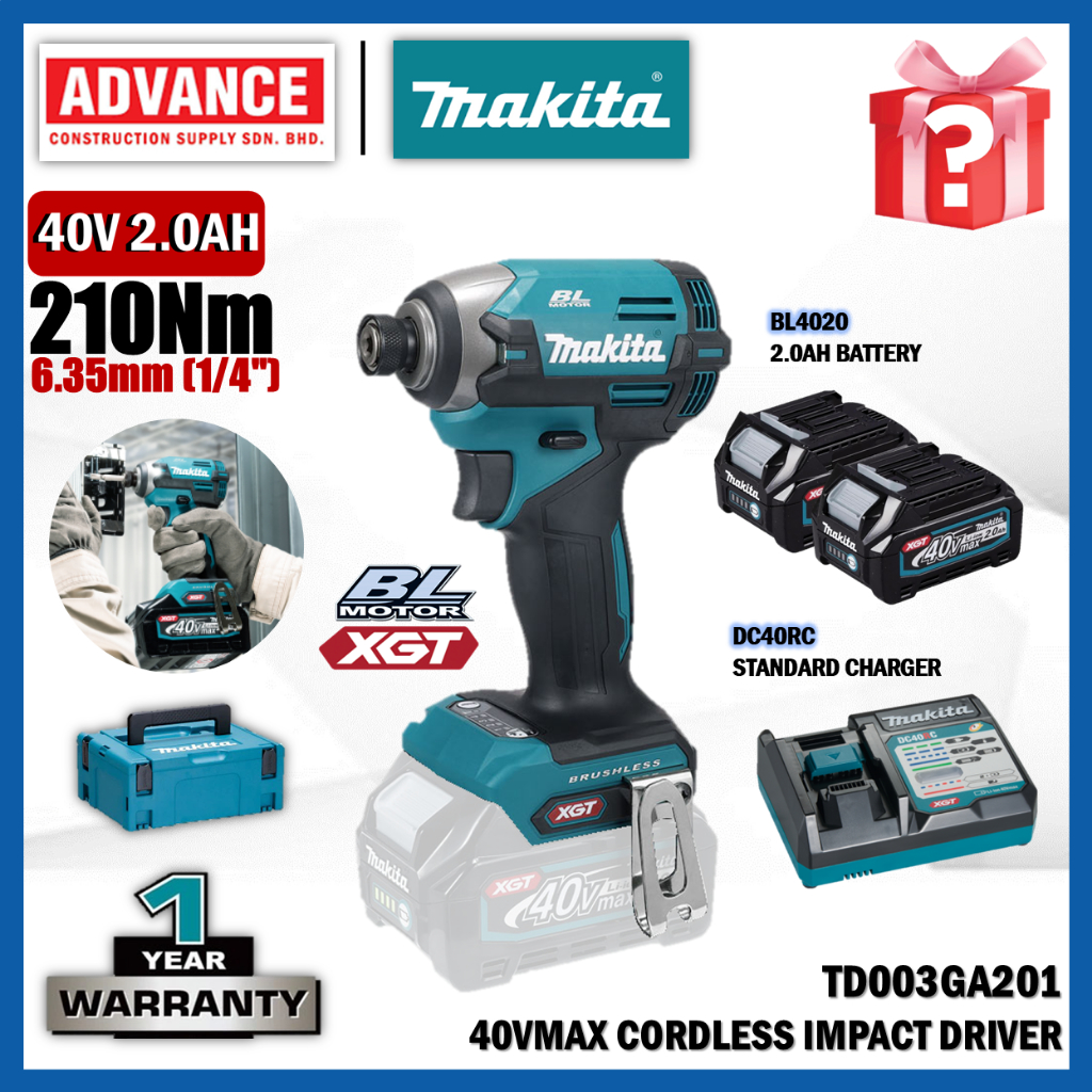 MAKITA TD003GZ / TD003GA201 40Vmax Cordless Impact Driver | Shopee Malaysia