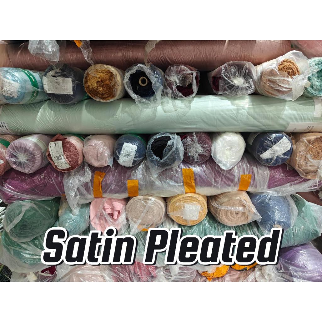 SATIN PLEATED HARGE LELONG(RM 2 /yard)BY ROLL bidang 65"(Roll from 60m ...