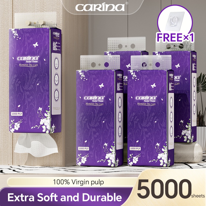 [5 Packs] Carina Tissue Paper Tisu gantung viral 4-Ply 5000 sheets soft ...