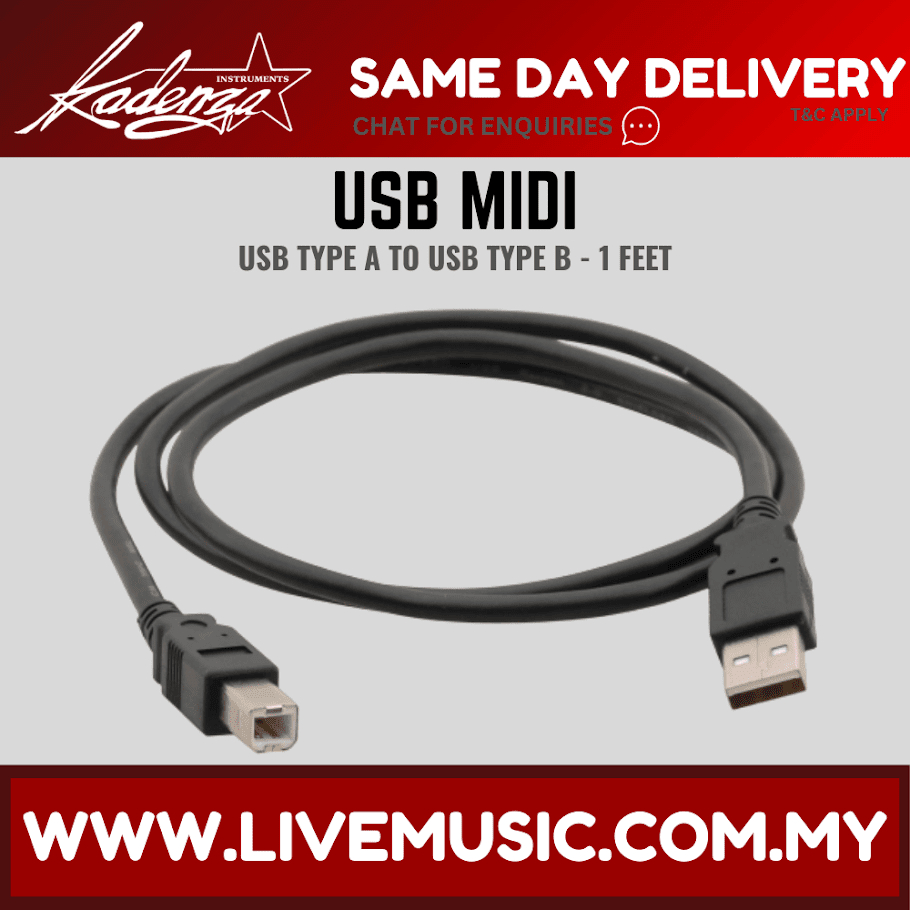 Kadenza USB MIDI Cable Type A to Type B – 1 Meter For Keyboard | Shopee ...