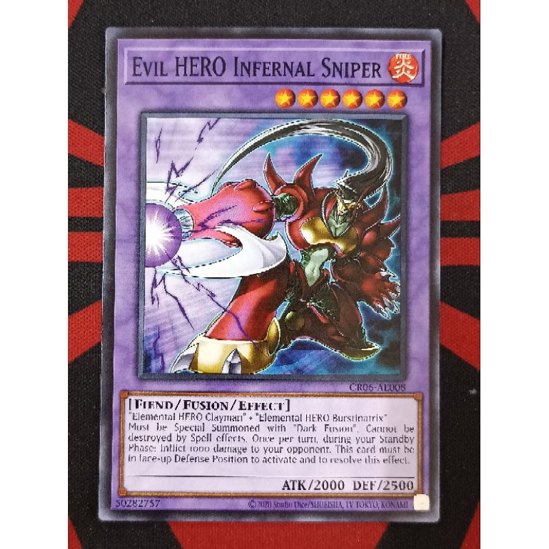 YUGIOH KONAMI CR06-AE008 Evil HERO Infernal Sniper (Common) | Shopee ...
