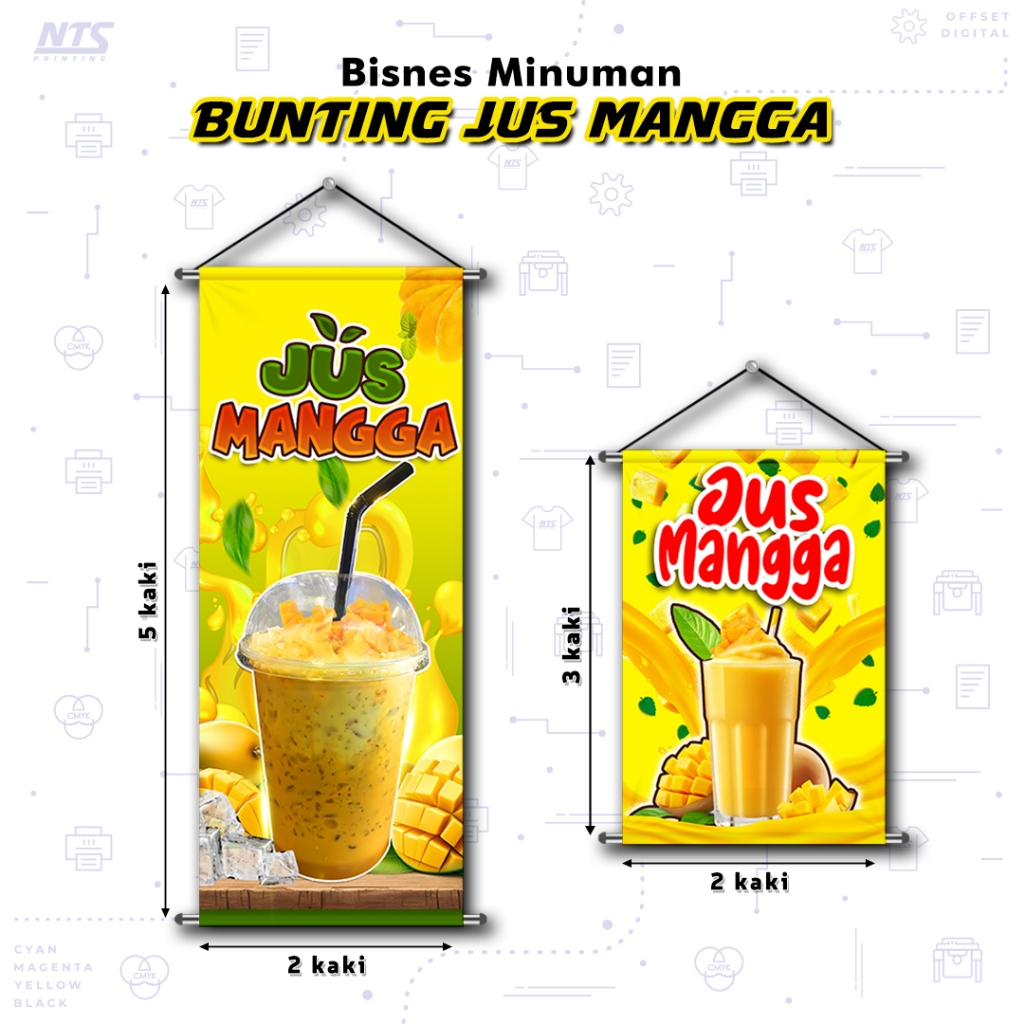 🥭FREE DESIGN🥭 Bunting Air Jus Mangga / Tahan Lasak - Peniaga Penjual ...