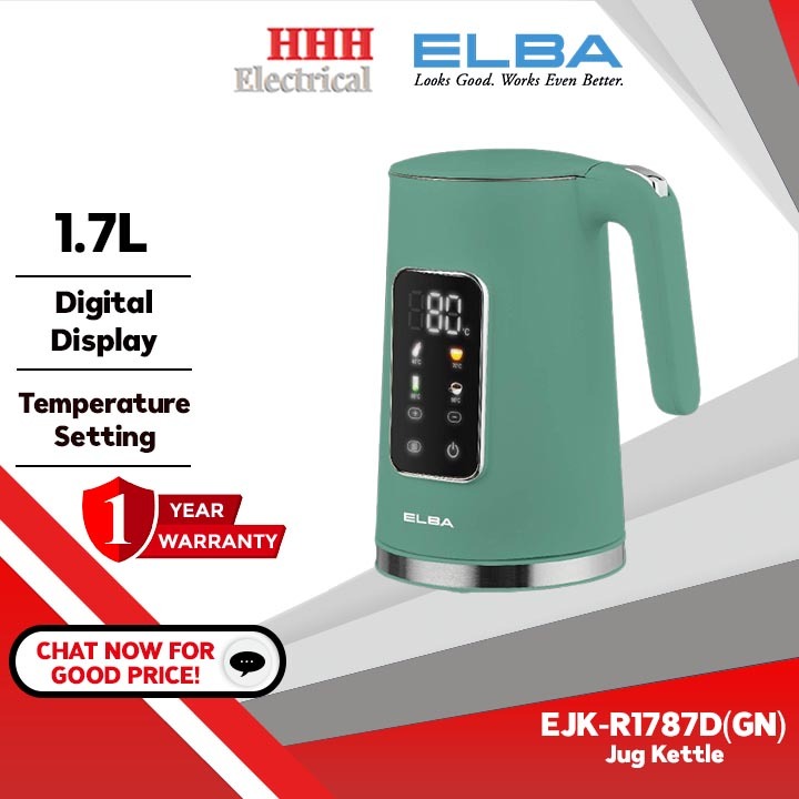Elba 1.7L Jug Kettle EJK-R1787D(GN) Cerek Pemanas Air with Digital ...