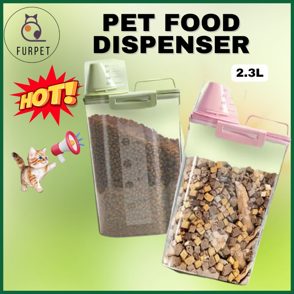 FURPET Pet Food Storage Container Dispenser Cat Dog Tupperware Bekas ...
