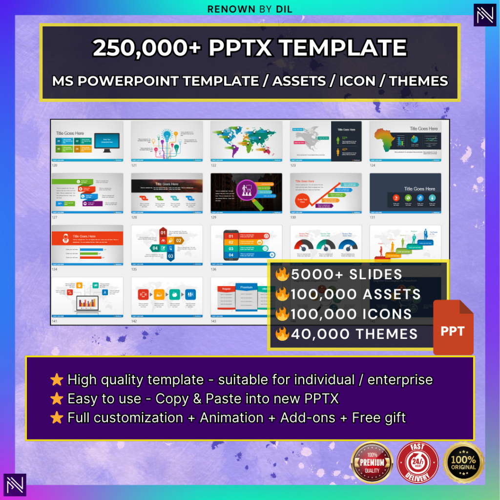 250,000+ Slide PPTX Template - PowerPoint Template | Templates + Icons ...