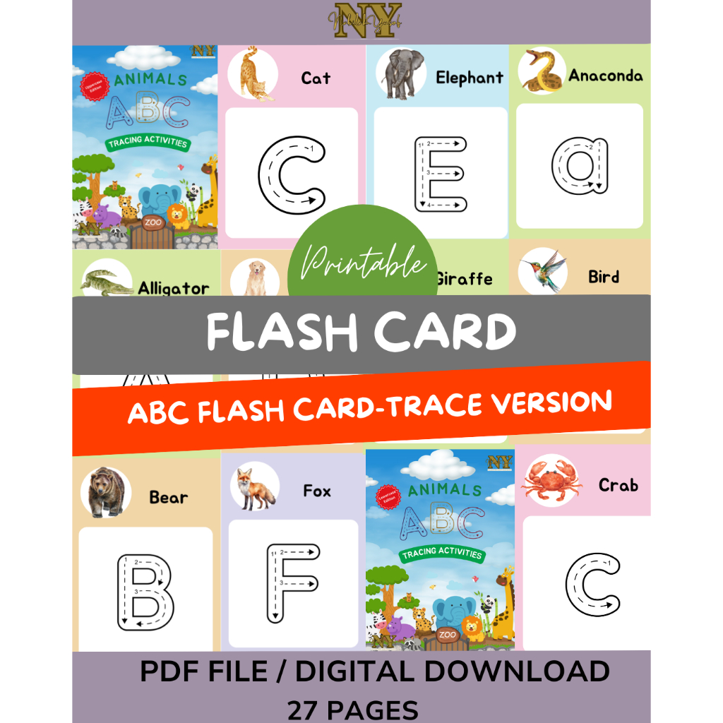 (PDF) ABC Flash Card Printable- Trace Version | Shopee Malaysia