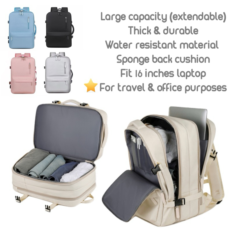 Travel Backpack Laptop Office Backpack Expandable Waterproof Large ...