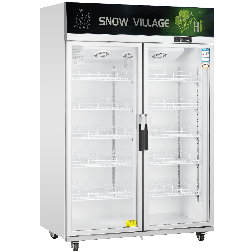 SnowVillage 1200L 2-Door Glass Display Chiller | Commercial Showcase ...