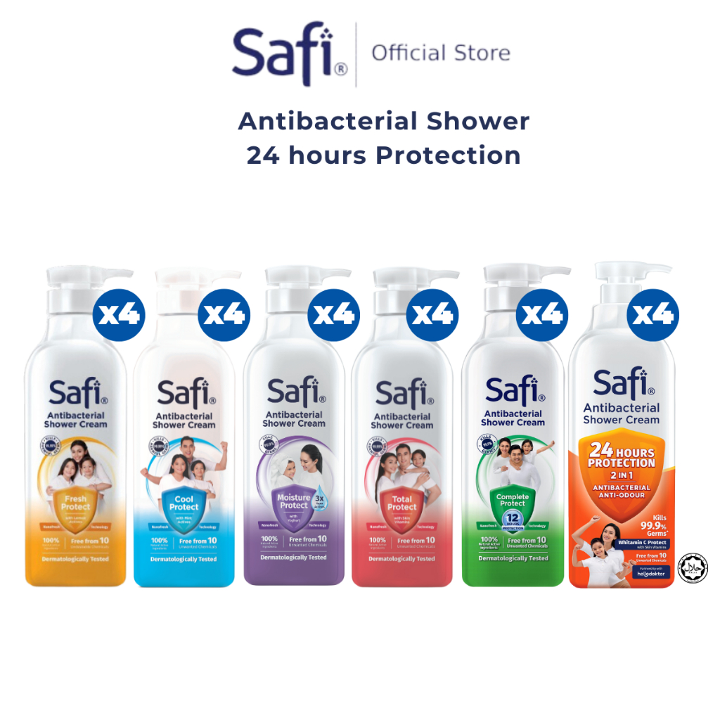 [Bundle of 4] Safi Antibacterial Shower Cream 975g WhitaminC Complete ...
