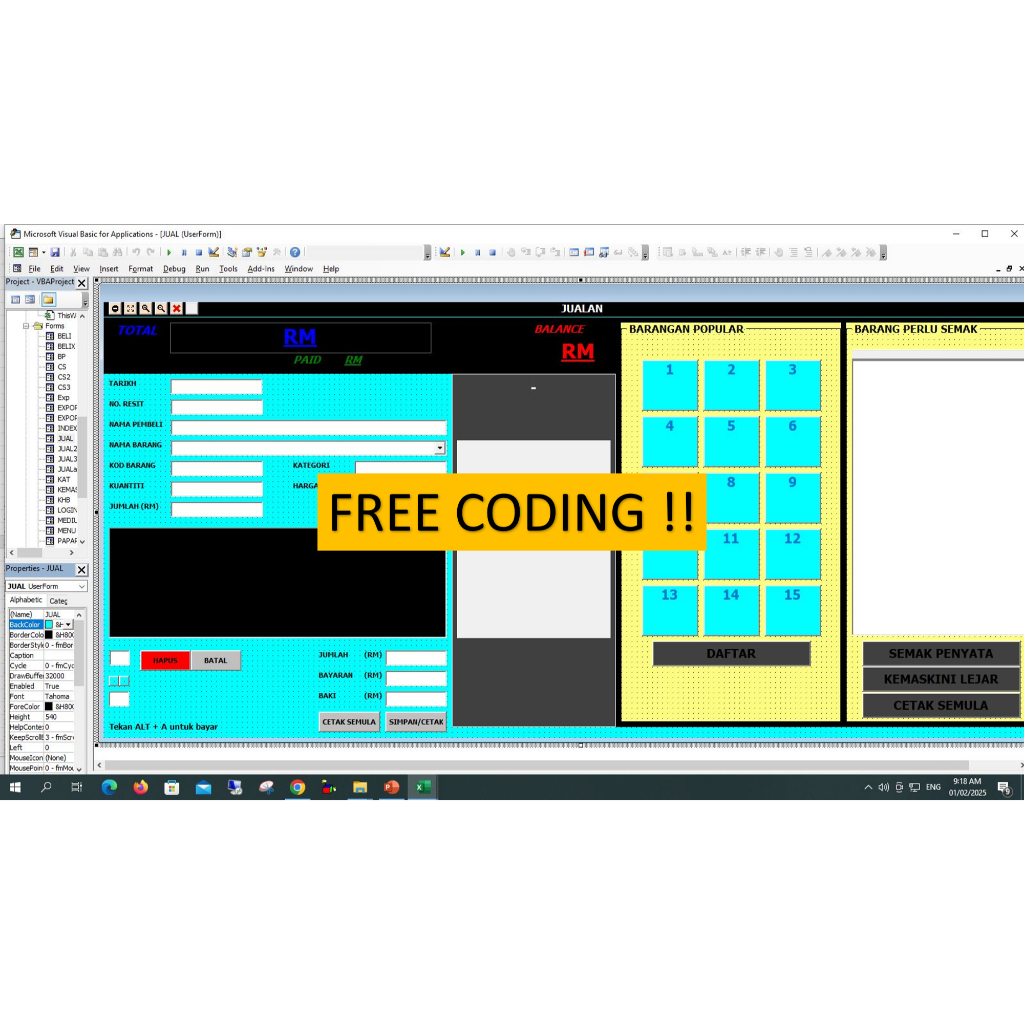 SISTEM RUNCIT - FREE KODING VBA !! | Shopee Malaysia