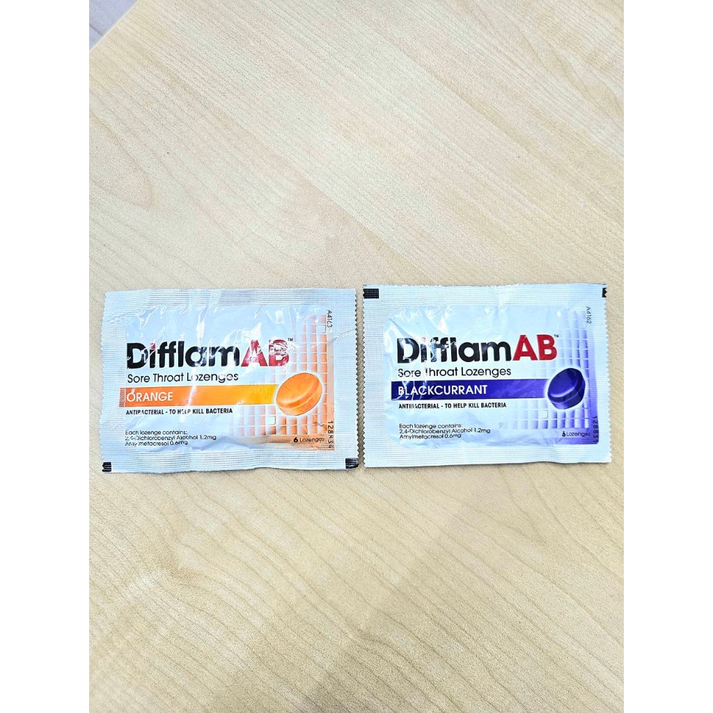 Difflam AB Sore Throat Lozenges 6 tablet (Blackcurrant / Orange) [Exp ...