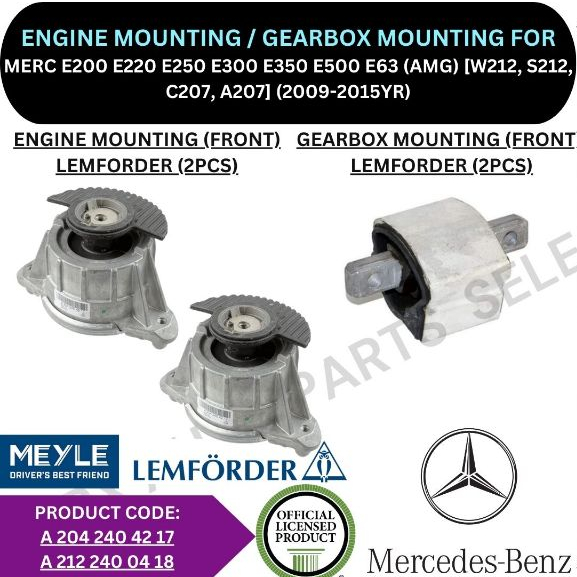 ENGINE MOUNTING (SET) (3PCS) FOR MERC E200 E220 E250 E300 E350 E500 E63 (AMG) [W212, S212, C207 ...