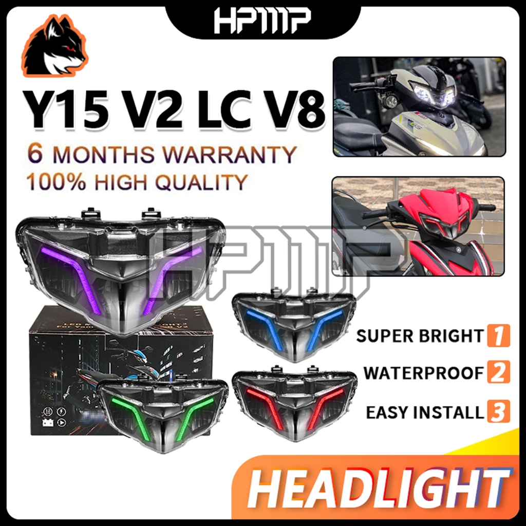 Y15ZR V2 LC135 FI V8 LED Head Lamp LED Lampu Y15 V2 LC135 V8 Lampu Depan Head Light 5 Colors ...