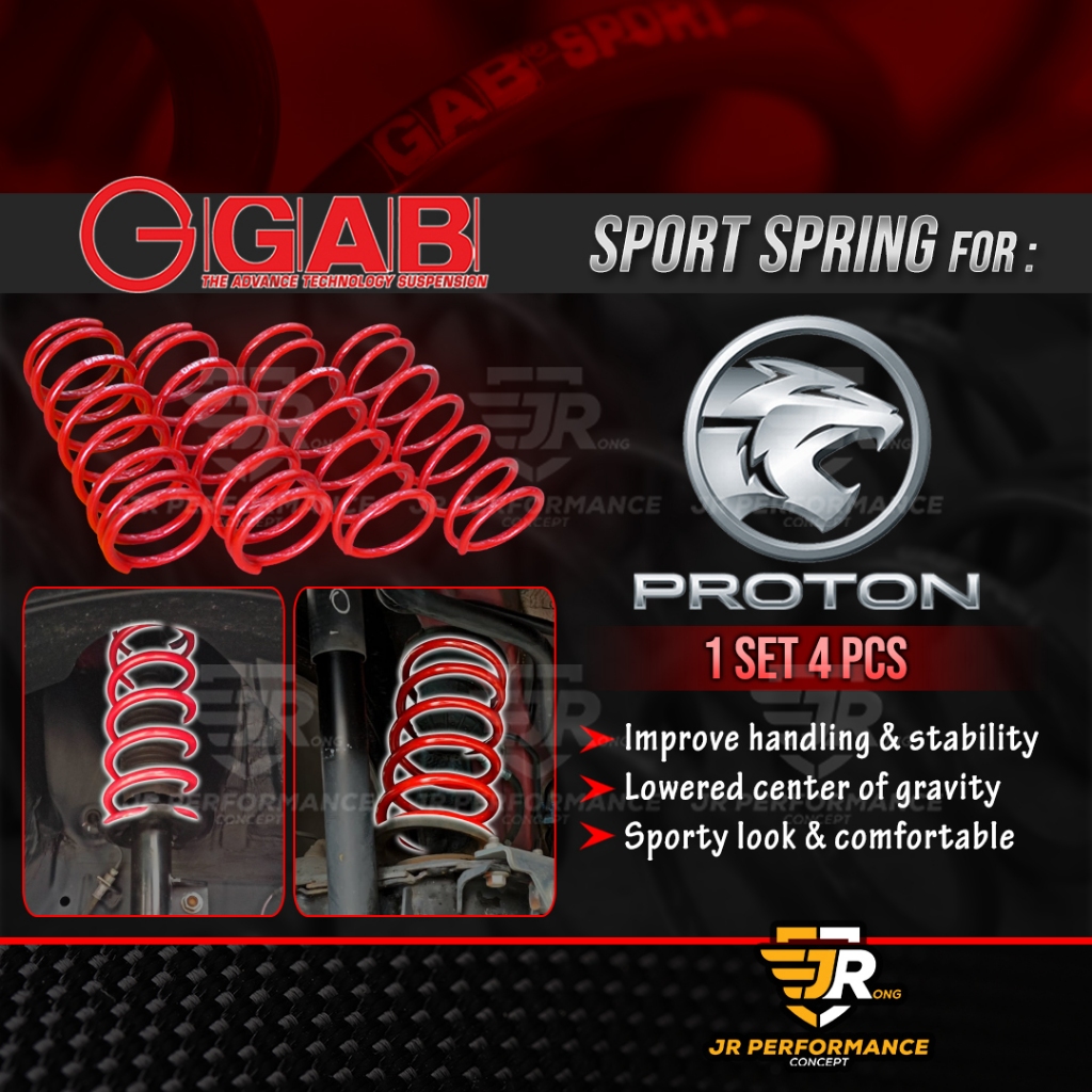 GAB SP Series Lowered Sport Spring Proton Wira Satria Saga BLM FLX ...