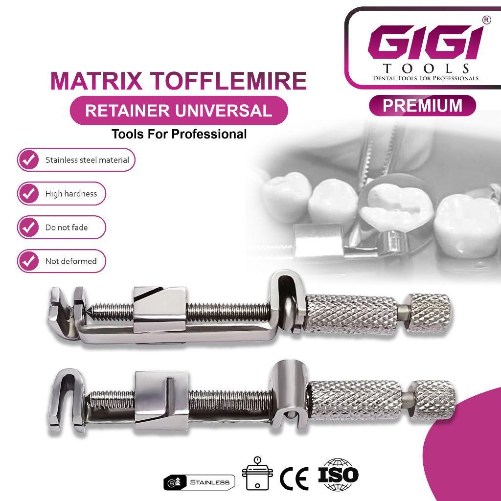Gigi Tools Dental Matrix Tofflemire Retainer Universal Bands Matrix Clip Stainless Steel CE ...