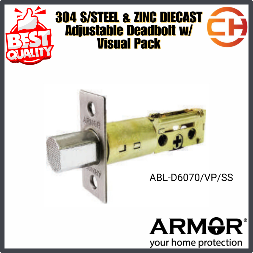 ARMOR 304 Stainless Steel & Zinc Die-cast Adjustable Deadbolt Latch ...