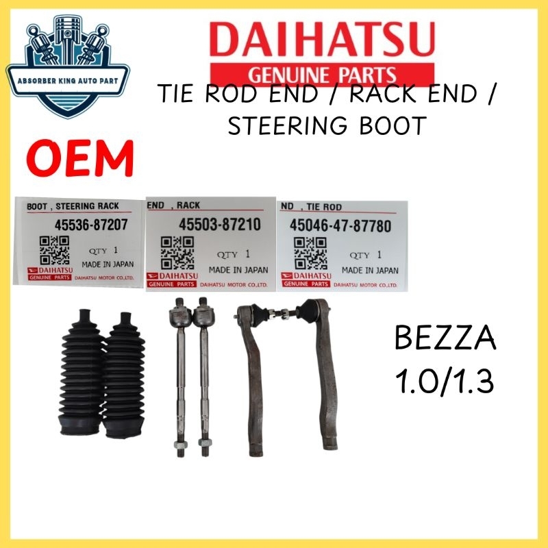 OEM PERODUA BEZZA 1.0,1.3 TIE ROD END,RACK END, STEERING BOOT | Shopee ...