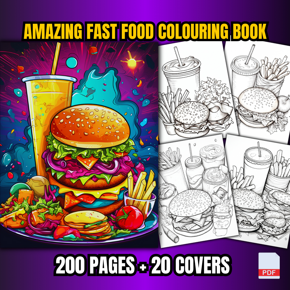[PDF] 200 Pages Amazing Fast Food Colouring Book For Adults no | Shopee ...