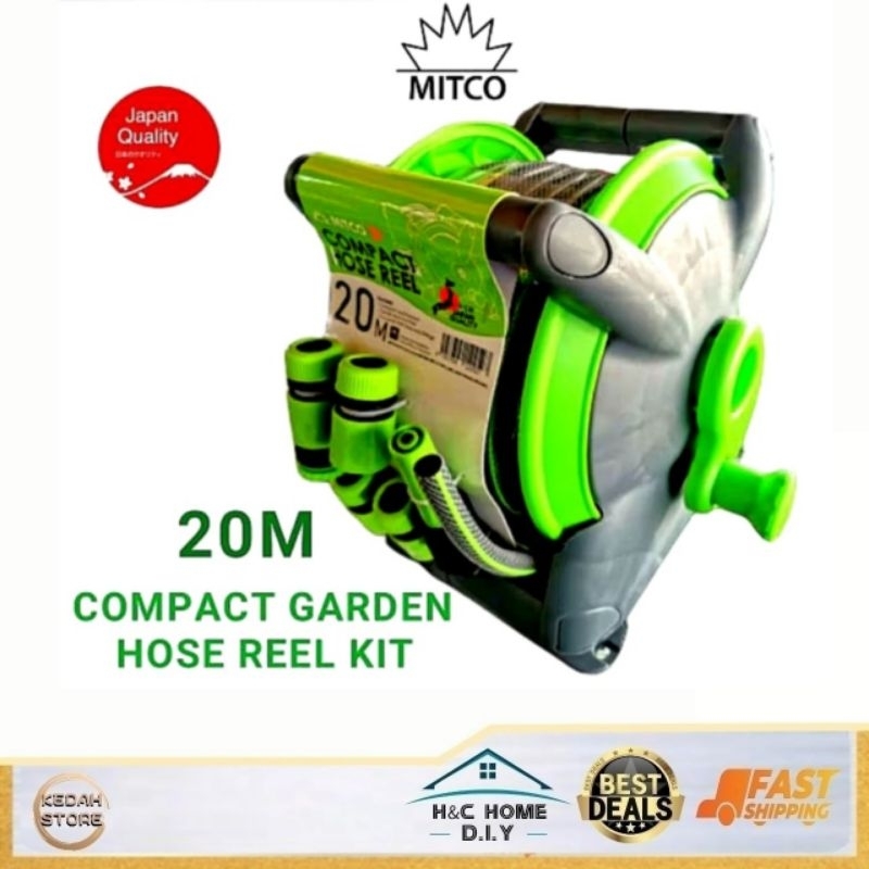 MITCO 20m Garden Hose Reel Set Japan Quality | Shopee Malaysia