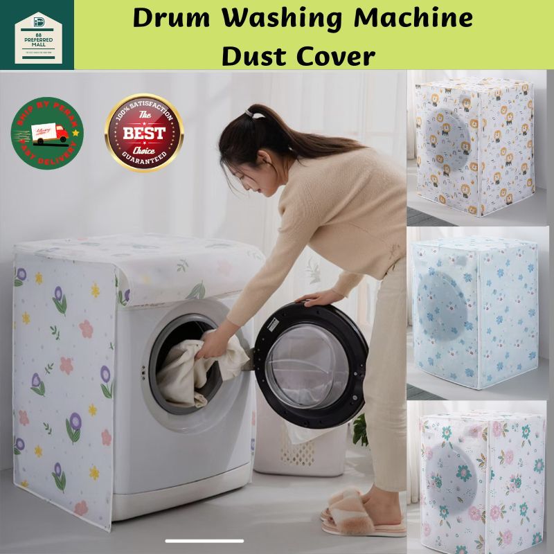 Waterproof Washing Machine Dust Cover Translucent Cartoon Print Fully ...