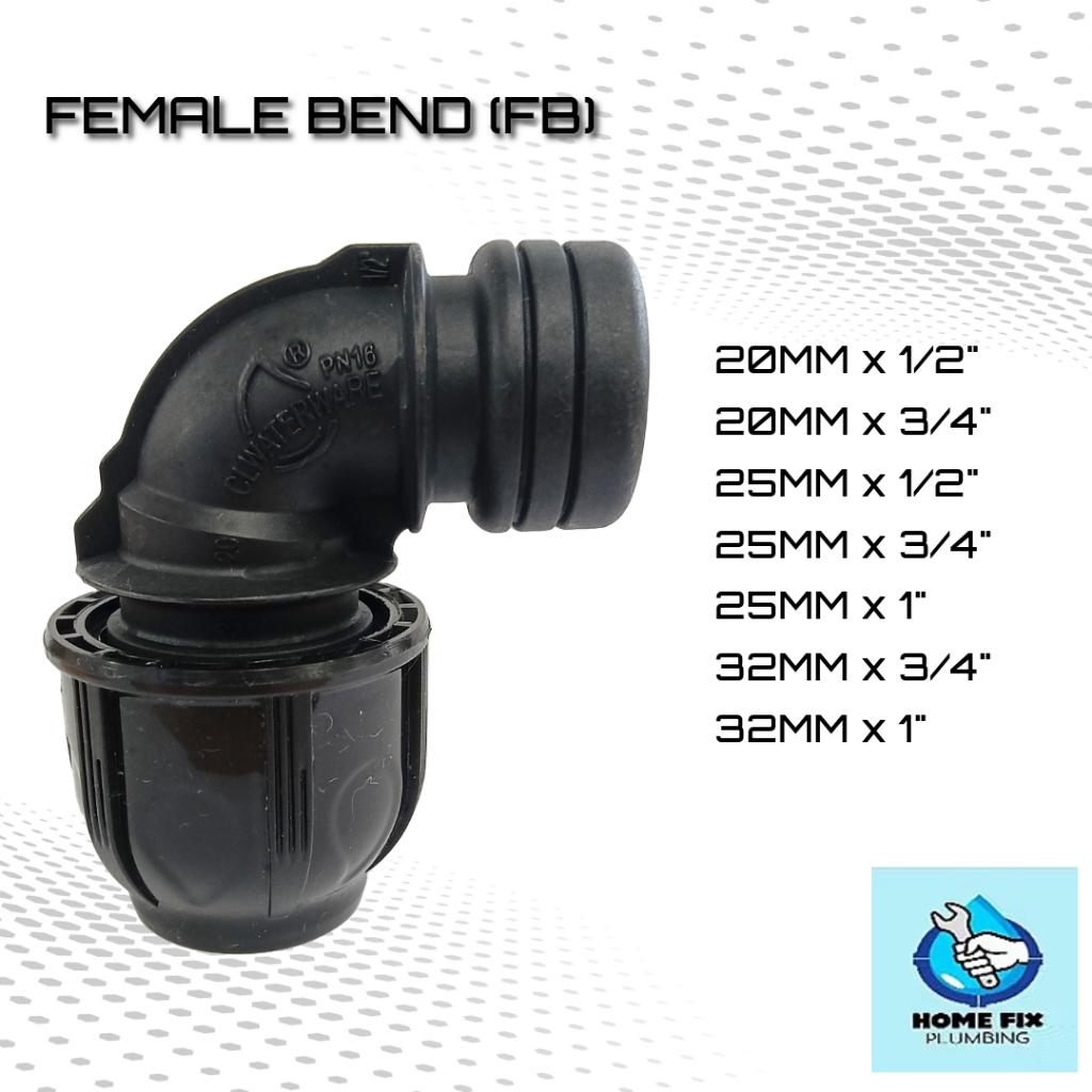 POLY FEMALE BEND (FB) (20MM , 25MM, 32MM) | Shopee Malaysia