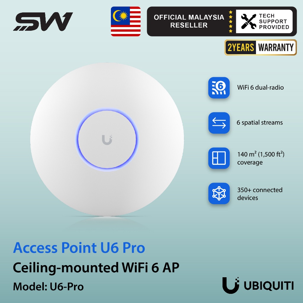 UBIQUITI NETWORK U6-PRO ACCESS POINT | Shopee Malaysia