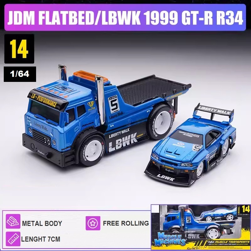 STE88 Maisto Muscle Machines JDM Flatbed & LBWK GT-R R34/Toyota Trueno Sprinter(AE86)/Datsun ...