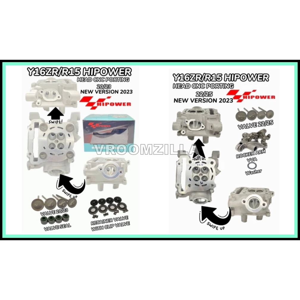 HI POWER Y16 / MT15 / R15 / NVX155 CNC PORTING HEAD 22/25 20/23 ( VVA ...