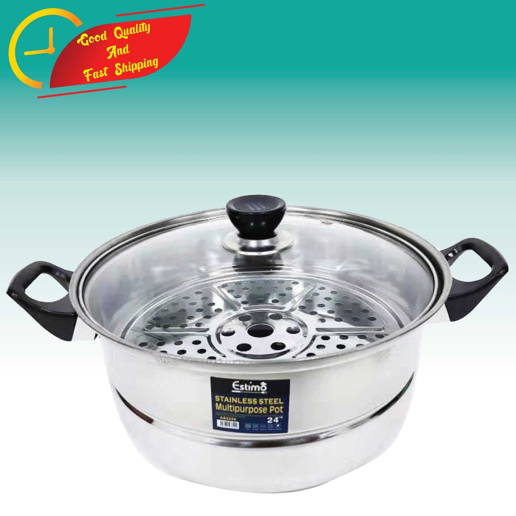 MAS Stainless Steel Multipurpose Pot (24CM)/ Periuk Masak Serbaguna ...