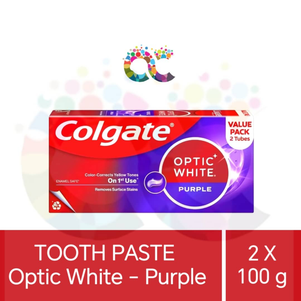 Colgate Optic White Purple Toothpaste 100g x 2 (Value Pack) | Shopee ...