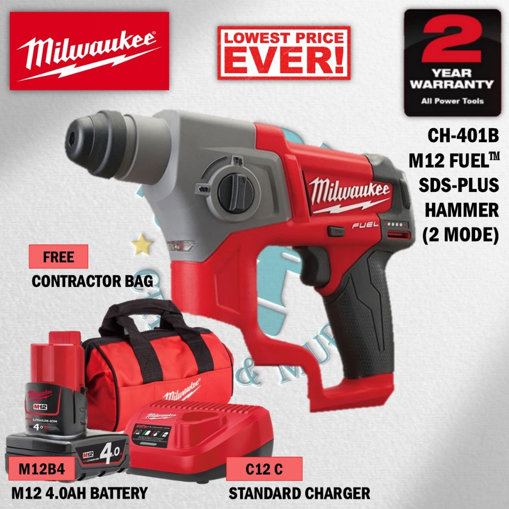 Milwaukee M12 CH M12 FUEL SDS-Plus Hammer (2 Mode) | Shopee Malaysia