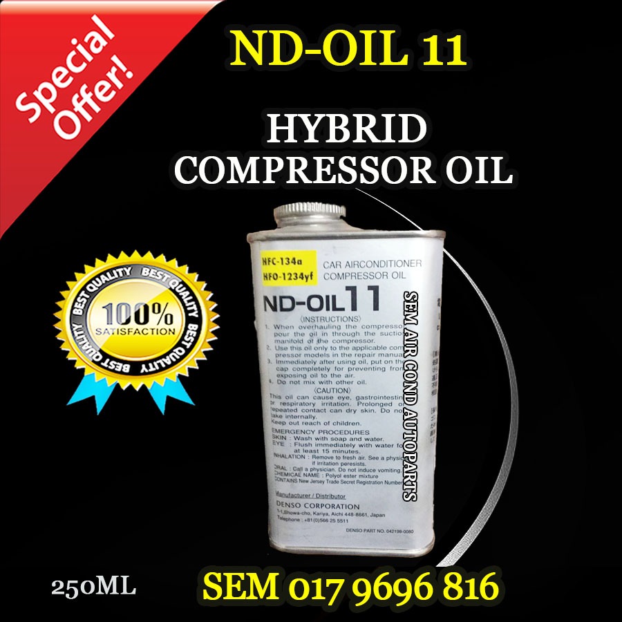HFC-134A/ HFO-1234YF HYBRID COMPRESSOR OIL ND-OIL 11 250ML (CAR AIRCOND ...
