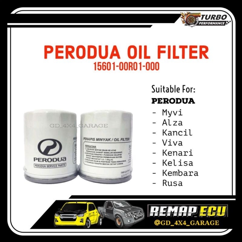 PERODUA OIL FILTER - MYVI/ ALZA/ VIVA/ KANCIL/ KENARI/ KELISA/ KEMBARA ...