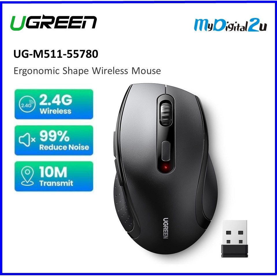 UGREEN *UG-M511-55780 Wireless Mouse 2.4GHZ Ergonomic Design with 6 ...