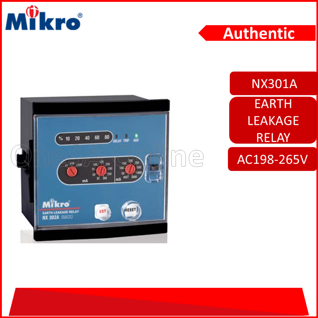 MIKRO EARTH LEAKAGE RELAY AC198-265V(MIKRO-NX301A/A198-265) | Shopee Malaysia