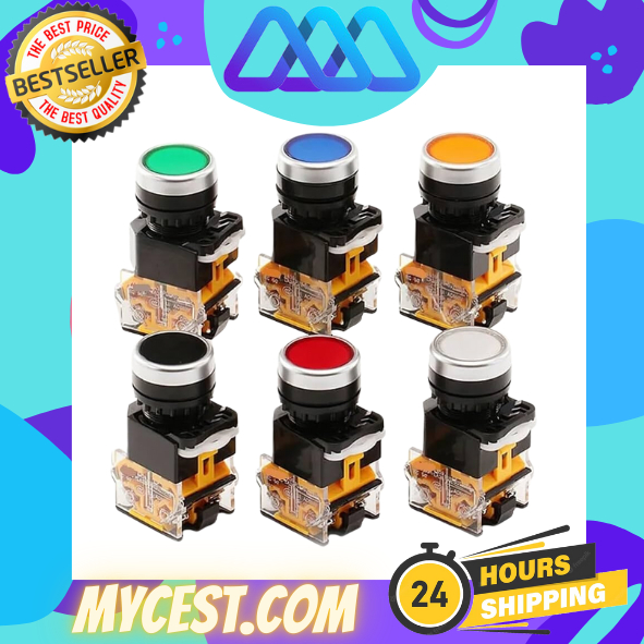 Round LA38-11BN power self-reset push button switch | Shopee Malaysia